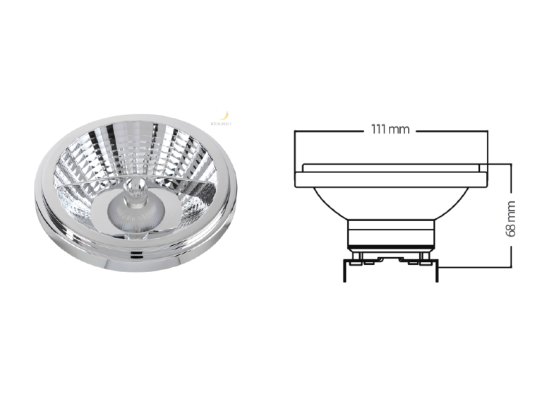 15DAR111LED65V24 Foco AR111 LED 15 W, Luz de Día, Base G53, Atenuable ...